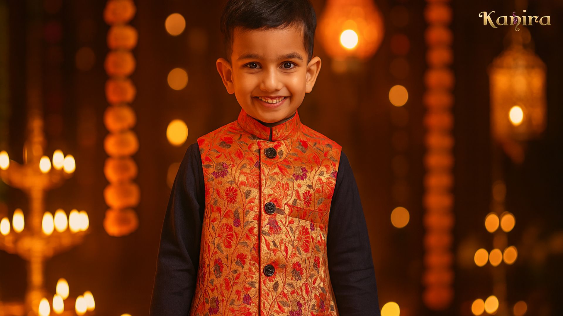 Traditional Elegance: Paithani Jacket for Kids for Diwali Outfits-