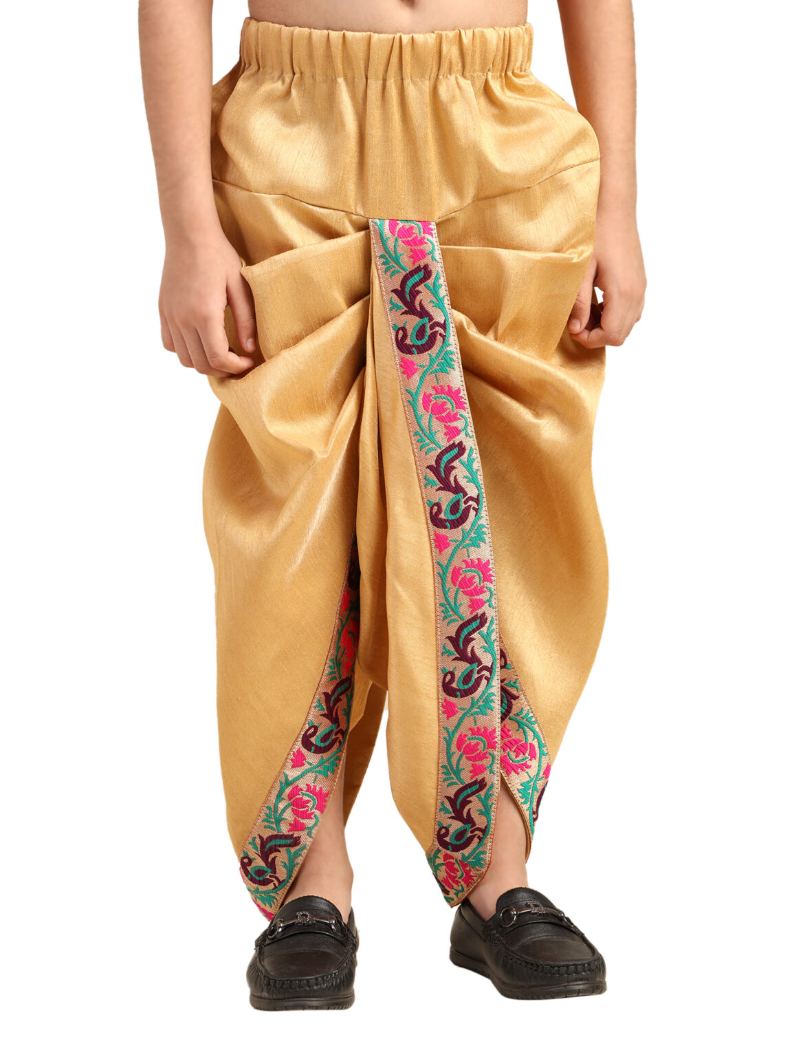 Kanira Jr Paithani dhoti kurta black butti for boys Evan-Motif pattern ...